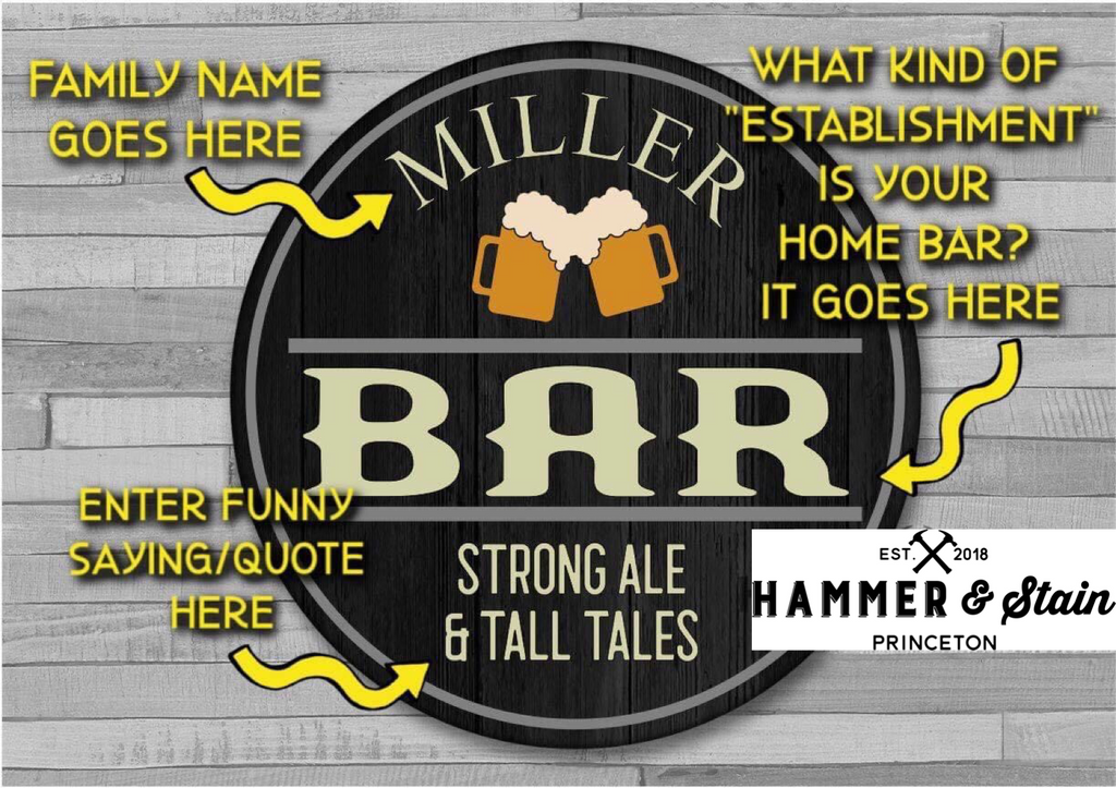 Build a Bar Sign 14" – Hammer & Stain Laramie